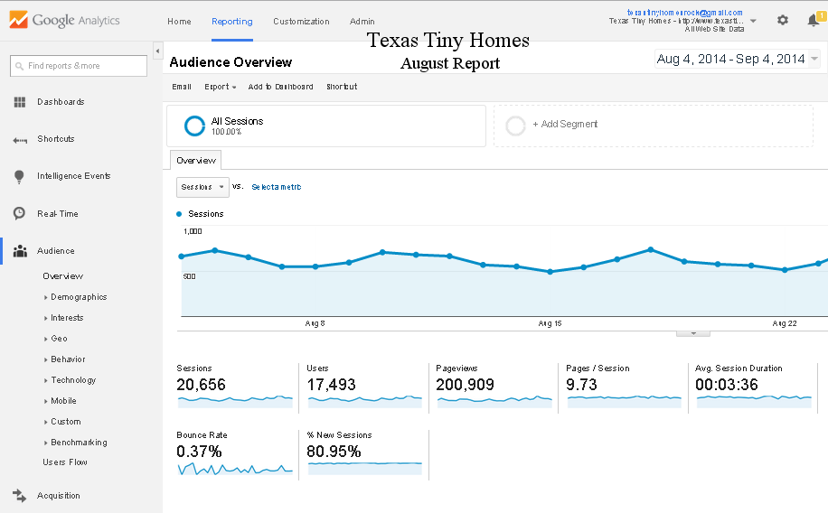 Google Analytics | Audience Overview