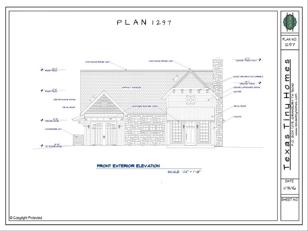 Front Elevation Sheet for Website | Texas Tiny Homes